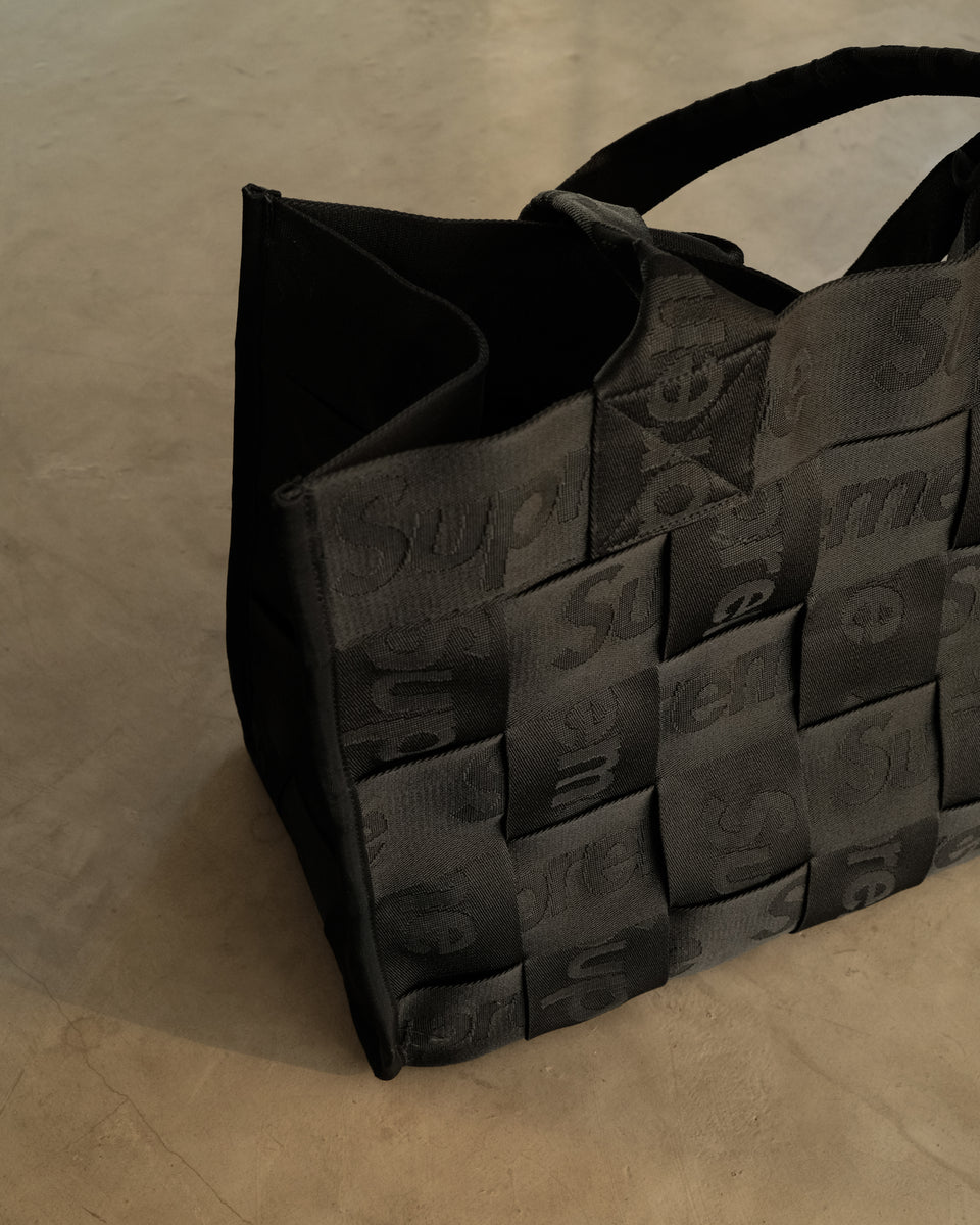SUPREME Woven Large Tote Bag Black – Around The Shoes